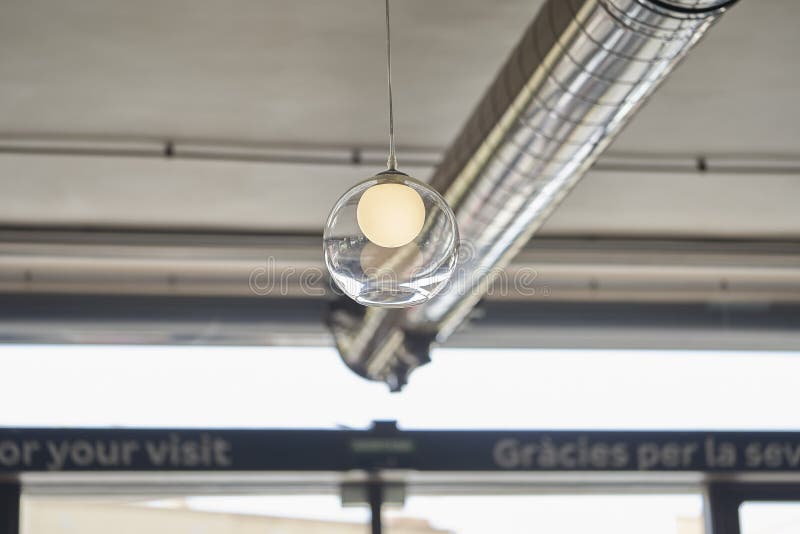 Modern Light Bulb in a Room Stock Photo - Image of decorative, light ...