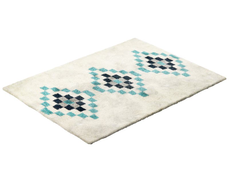Modern Light Fluffy Rectangular Carpet with a Blue Geometric Pattern ...