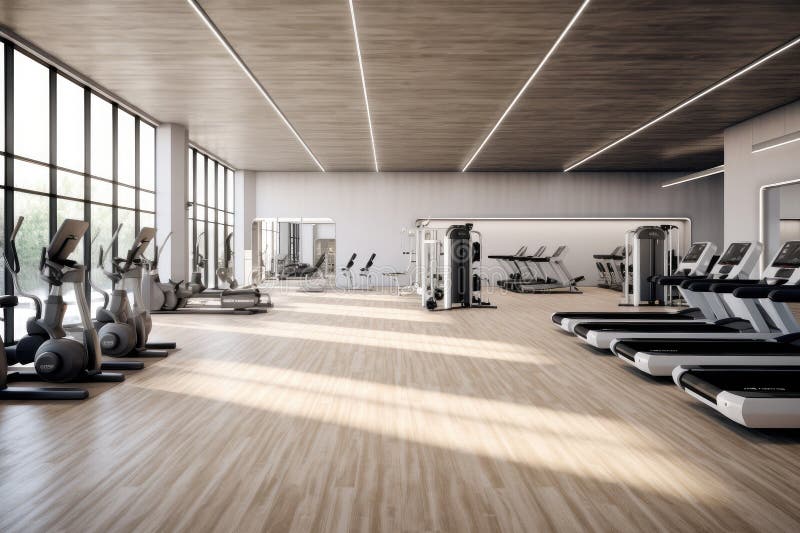 Modern Light Gym. Sports Equipment in Gym. AI Generated Stock Photo ...