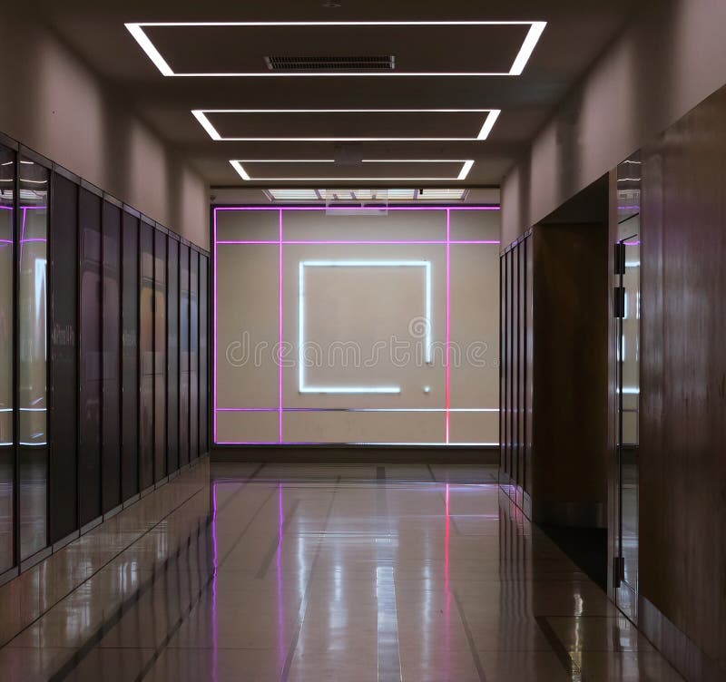Modern with Light Hallway Empty Shopping Mall Stock Photo - Image of ...