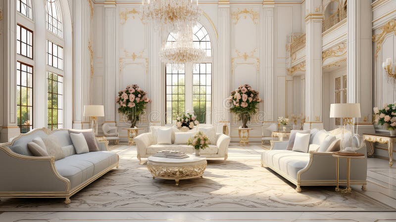 Modern Light Interior Background Stock Illustration - Illustration of ...