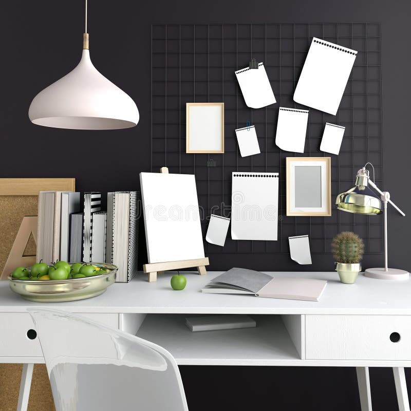 Modern Light Interior, a Place for Study, Consisting of Working Stock ...