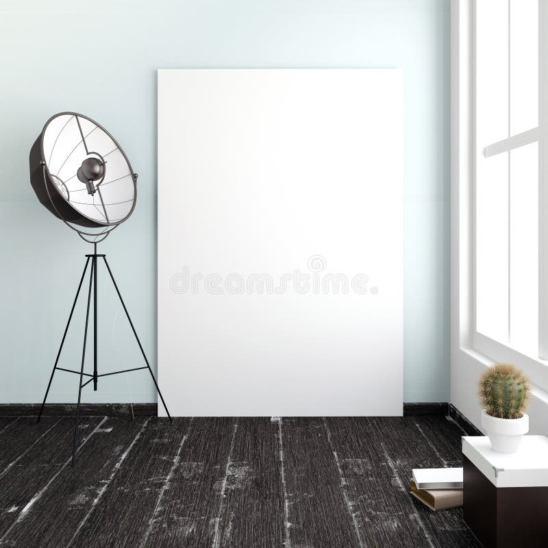 Modern Light Interior in the Style Loft, 3D Illustration. Poster Stock ...