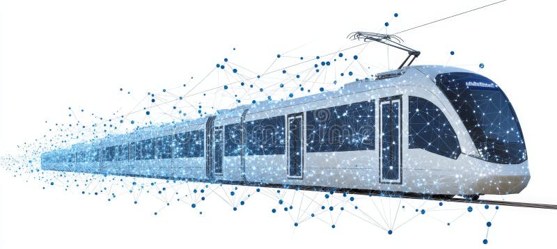 Modern Light Rail Train Connected To Network, Public Transport of the ...