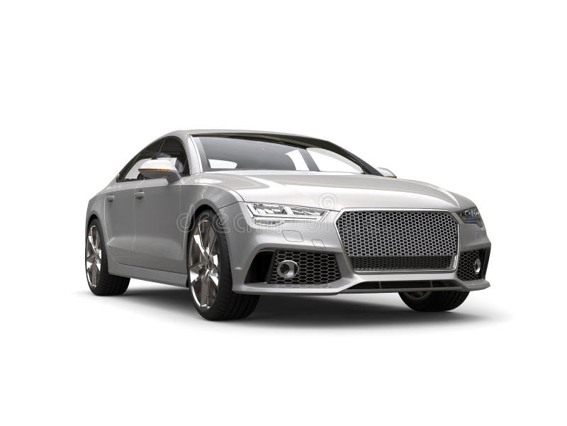 Light Silver Modern Touring Car - Front View Stock Illustration ...
