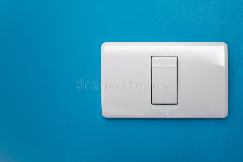 Modern Light Switch on a Blue Wall. Stock Photo - Image of icon, blue ...