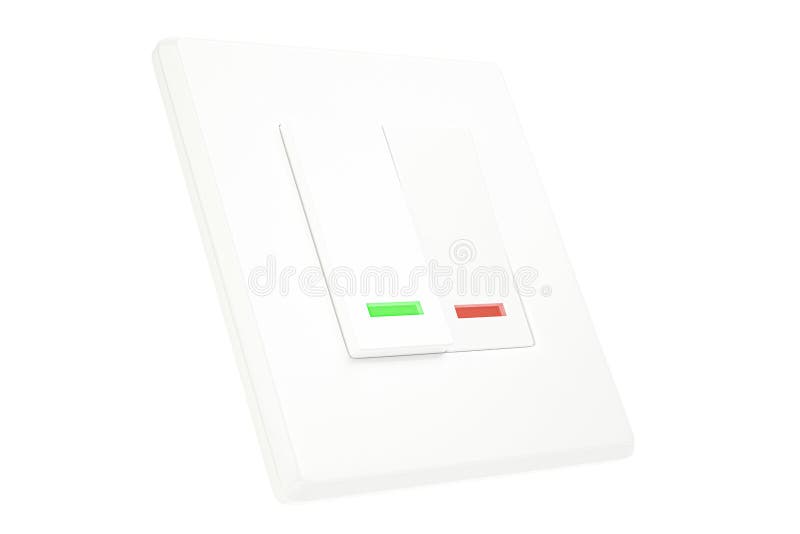 Modern Light Switch. 3D Illustration Stock Illustration - Illustration ...