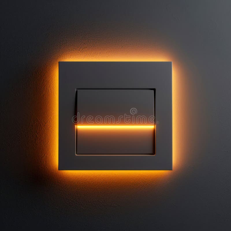 Modern Light Switch with Glowing Edge in Dark Setting. Generative Ai ...