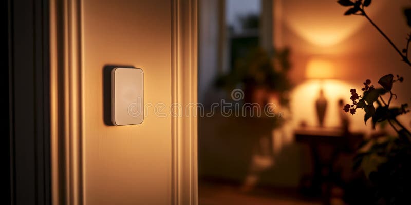 A Modern Light Switch on a Warm Interior Wall. this Image Captures the ...