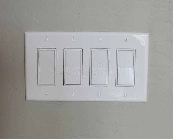 Modern Light Switches on a Wall Stock Image - Image of electricity ...
