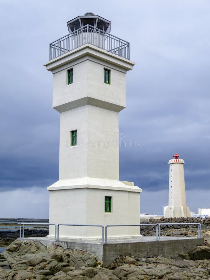 Old Lighthouse, Akranes, Iceland Stock Photo - Image of house, maritime ...