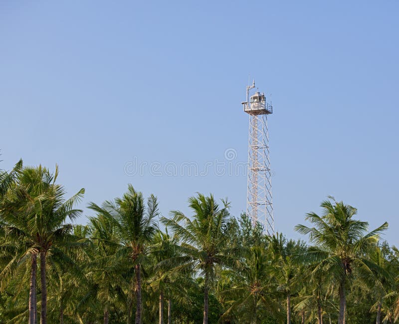 Modern Lighthouse on Gili Island. Indonesia. Stock Photo - Image of ...