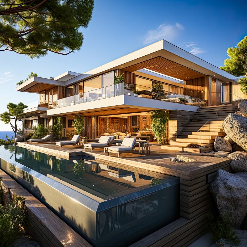 A Modern Lighthouse Inspired Design with a Private Pool Overlooking the ...