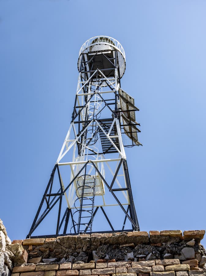 Modern Lighthouse Steel Structure Stock Image - Image of maritime ...