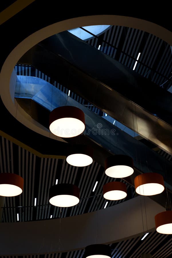 Modern Lighting in a Building Interior Stock Image - Image of inside ...