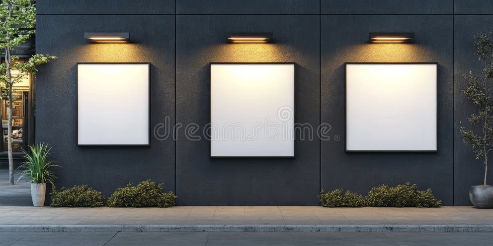 Modern Lighting Display on Building Stock Image - Image of illumination ...
