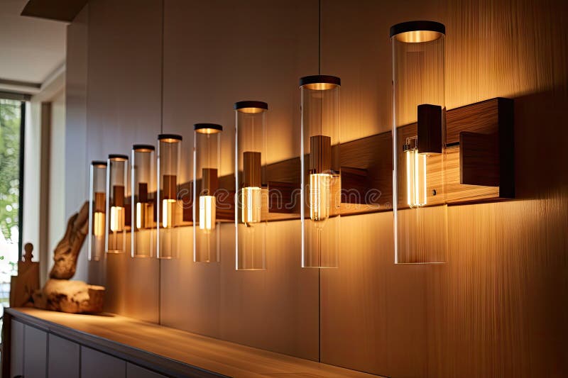 Modern Lighting Fixture with Sleek Design and Warm Light Stock ...