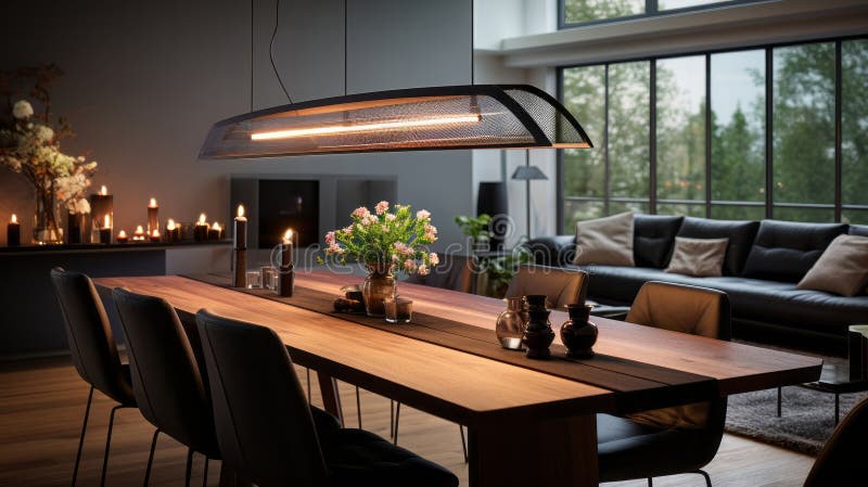 Modern Lighting Fixture with Sleek Lines and Minimalis. Generative AI ...