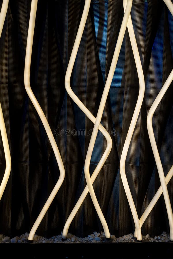 Modern Lighting Installation Featuring Intertwined White Light Tubes ...