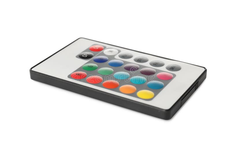 Modern Lighting Remote Control Isolated on White Stock Image - Image of ...