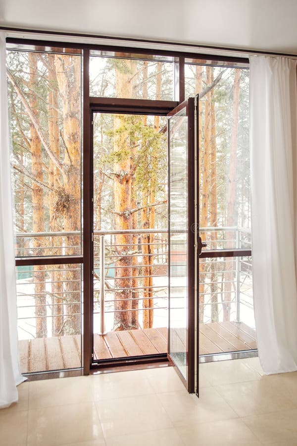 Modern Lights Apartment. Exit To the Balcony Stock Image - Image of ...