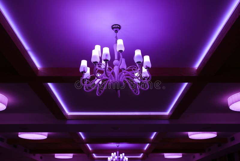 Modern Lights Lamp Under the Ceiling. Interior Ideas Stock Image ...