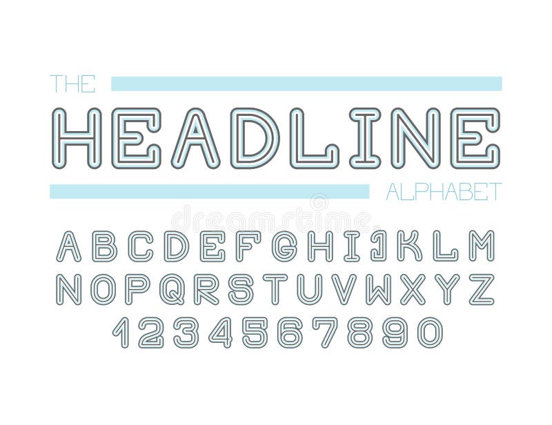 Modern line alphabet. stock vector. Illustration of creative - 119212027