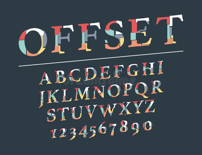 Offset Alphabet. Letter Collection for Headline, Title, Logo and Other ...
