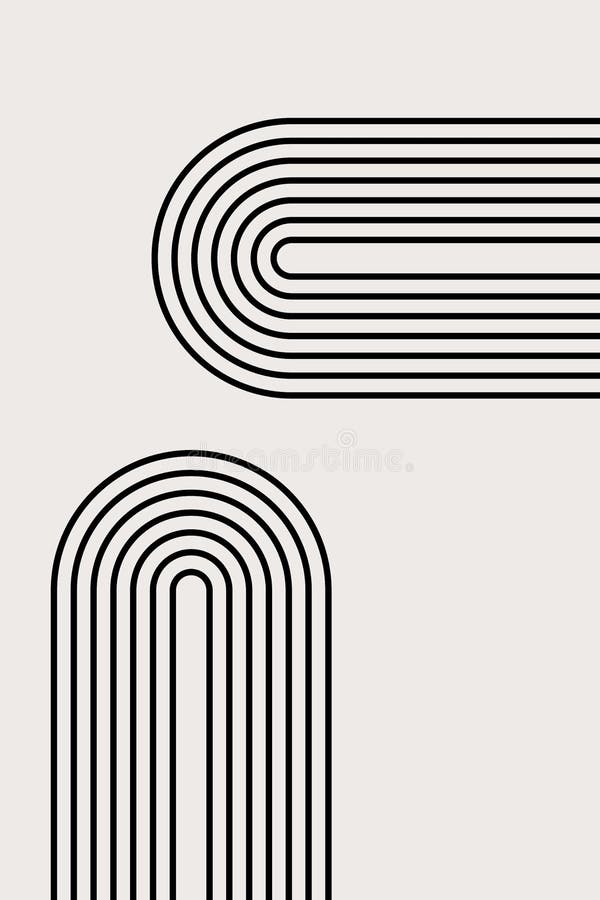 Modern Line Art Wall Decor stock illustration. Illustration of ...