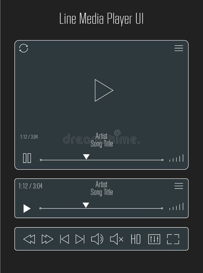 Media player app mock up stock illustration. Illustration of interface ...