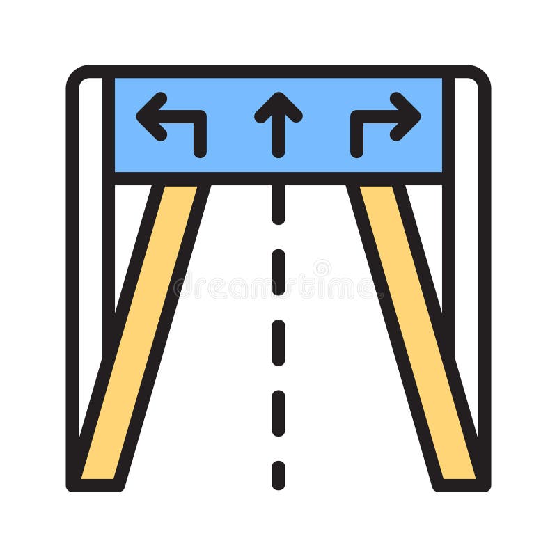 A Modern Line Style Icon of Road Board Stock Illustration ...