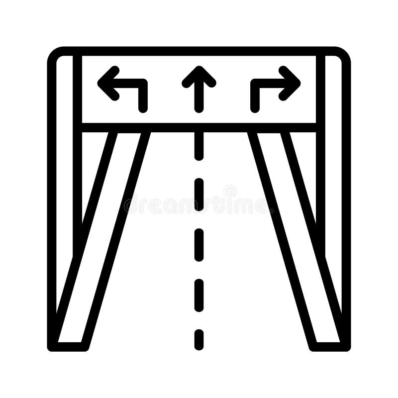 A Modern Line Style Icon of Road Board Stock Illustration ...