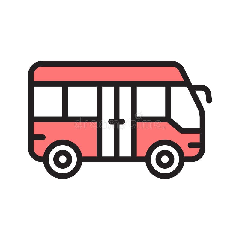 A Modern Line Style Icon Showing Electric Bus Stock Illustration ...