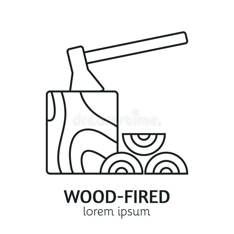 Modern Line Style Wood-Fired Logotype Template. Stock Vector ...