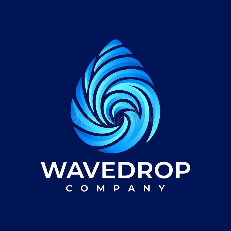 Modern Line Wave Water Drop Logo Design Branding Stock Vector - Illustration of flowing, blue ...