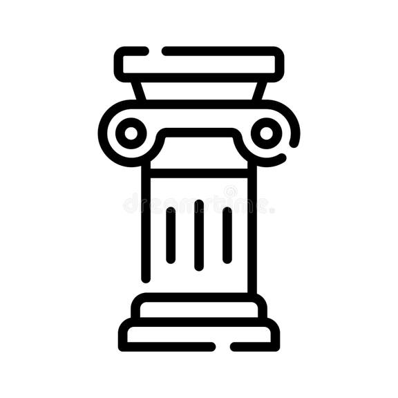 A Modern Linear Icon of Classic Column Structure Stock Illustration ...