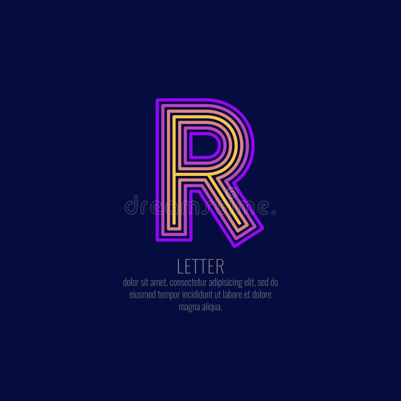 Modern Linear Logo and Sign the Letter R. Stock Vector - Illustration ...