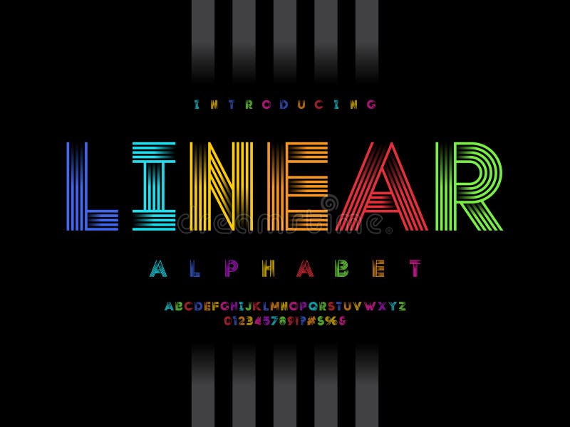 Linear font stock vector. Illustration of poster, graphic - 322276389
