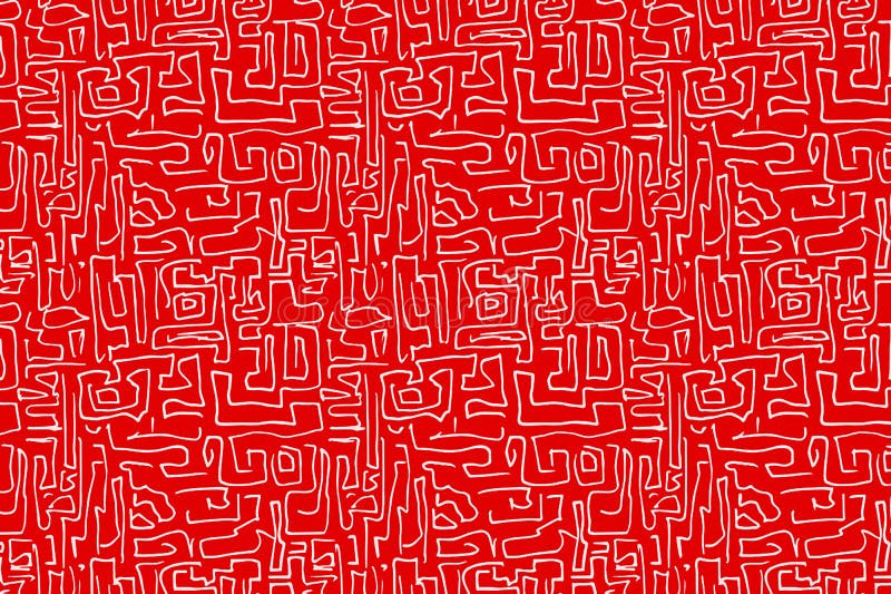 Modern Lines Art Pattern on Red Background. Stock Image - Image of ...
