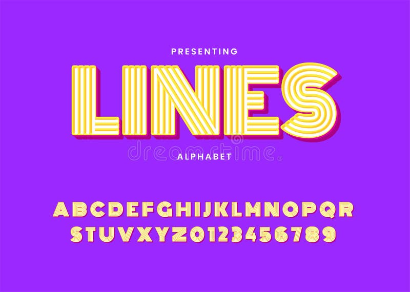 Modern Lines Font Alphabet. Trendy Custom Typography Stock Vector ...