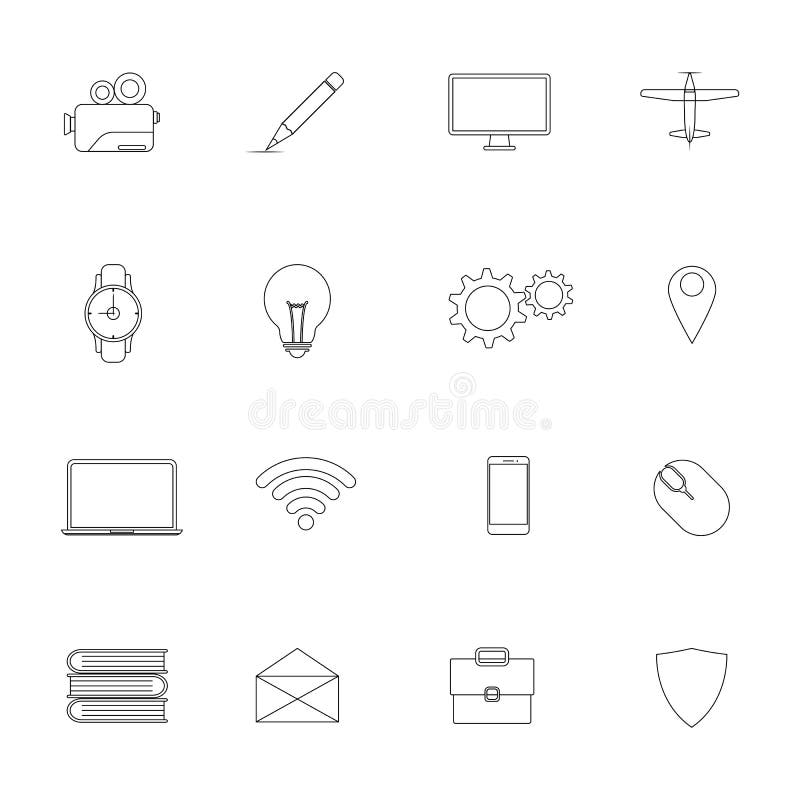 Modern Lines Icons Design Collection. Vector Illustration Stock Vector ...