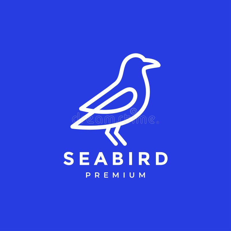Modern Lines Sea Bird Seagull Logo Design Stock Vector - Illustration ...