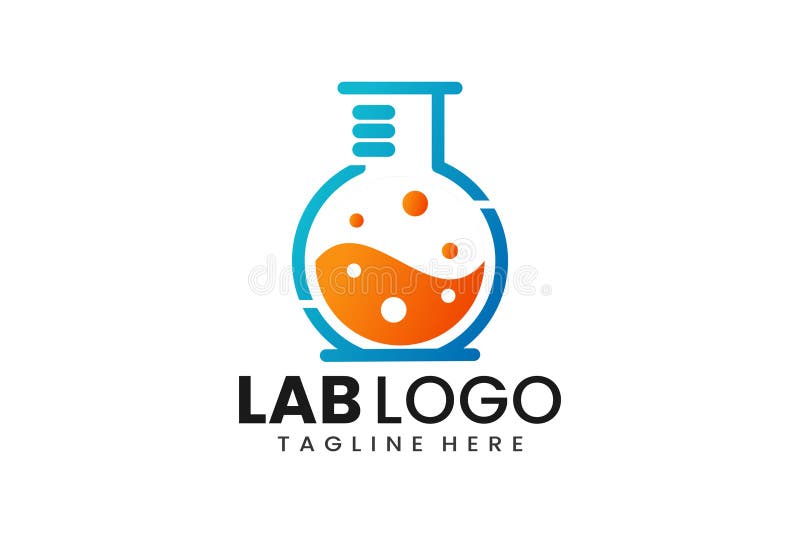 Modern Liquid Orange Laboratory Logo Template Stock Vector ...
