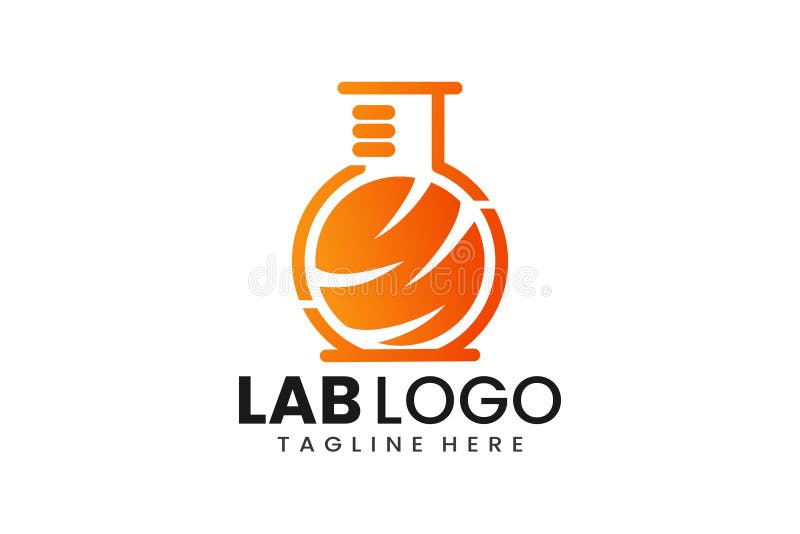 Modern Liquid Orange Laboratory Logo Template Stock Vector ...