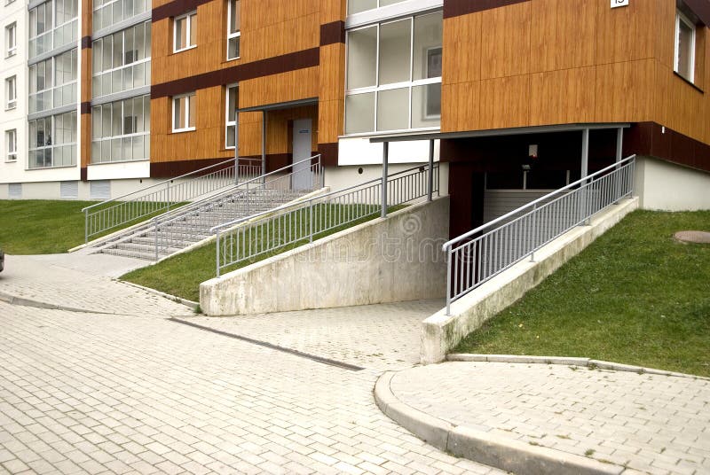 The Modern Living House, Parking Entrance Stock Image - Image of detail ...