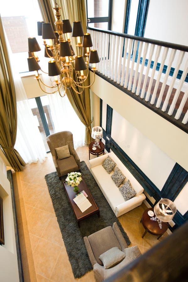 Living Room Coach Black Sofa Silver Furniture Stock Image - Image of ...