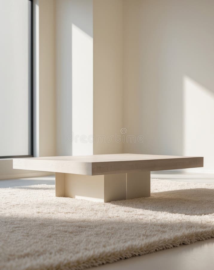 Modern Living Room Coffee Table and Rug Design Stock Image - Image of ...