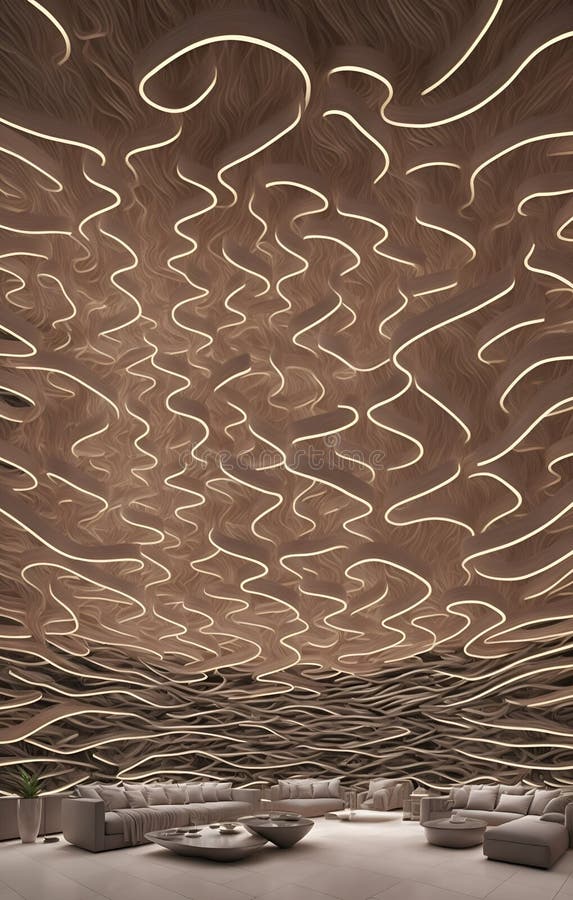 A Living Room with a Couch and a Ceiling Created with Generative AI ...