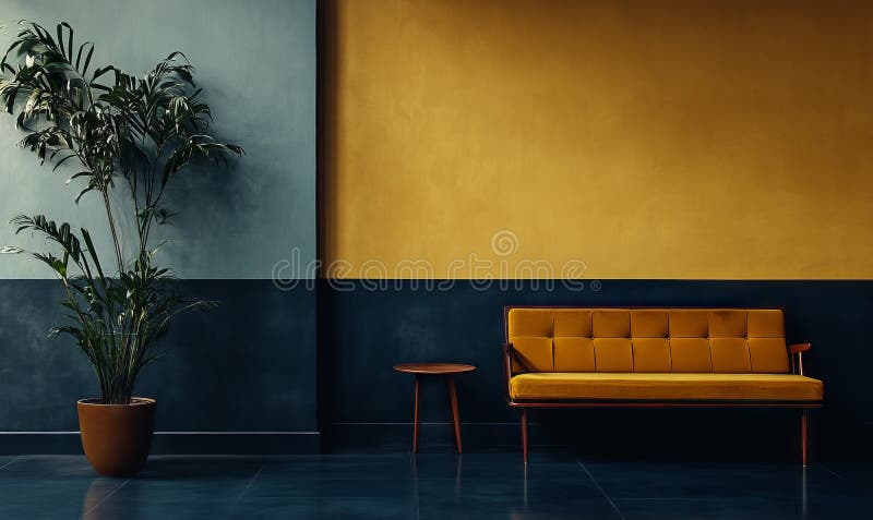Modern Living Room Decor Complemented Blue Backdrop Stock Photos - Free ...