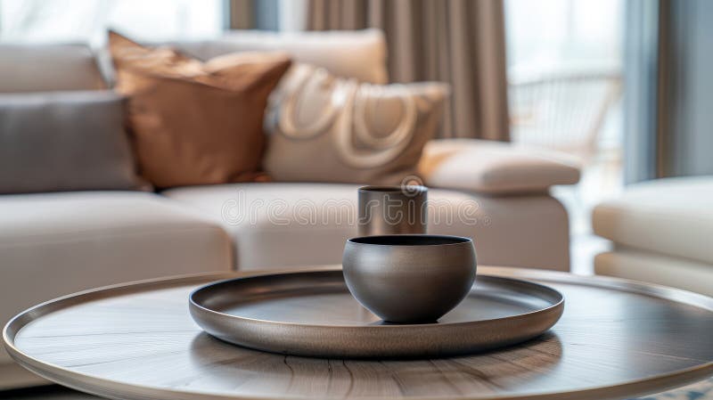 A Modern Living Room with Decorative Items on a Table. Stock Image ...